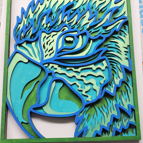 Parrot Multilayer SVG. CNC. Cricut. Paper Cutting. Laser Cut File. 3D ...
