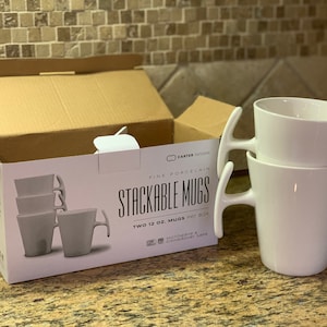 Coffee and Tea Designed Mugs Stacking Mugs Personalized Mugs 12 Oz ...