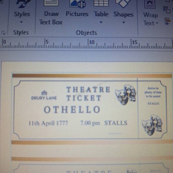 Editable Theatre Ticket Template, Custom Theatre Ticket Gift, Printable ...