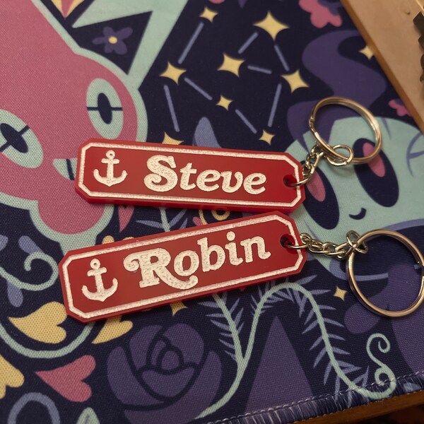 Personalized Name Badge Tag Acrylic Gift Anchor Scoops Ahoy Stranger ...