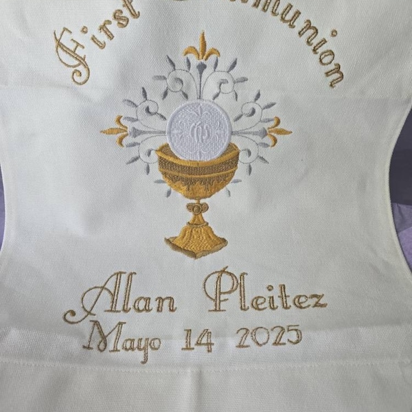 Personalized First Communion Banner With Ornate Embroidered Chalice - Etsy