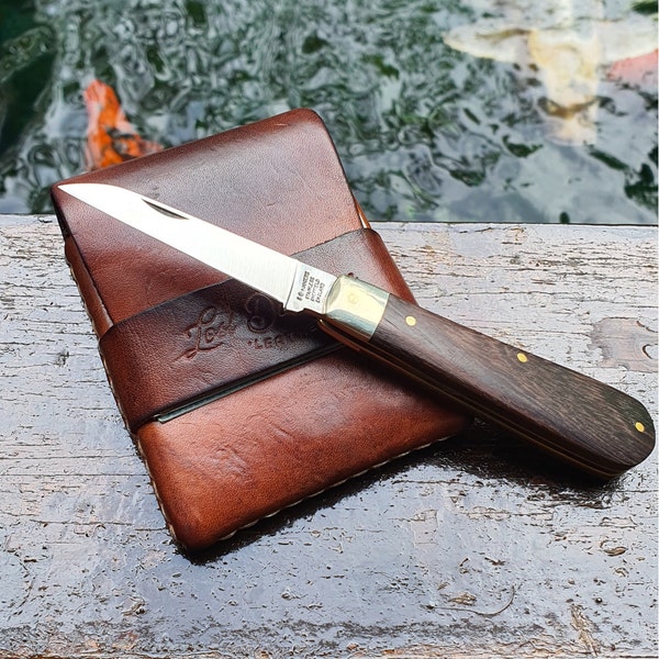 Elegant 3" Locking Blade Whitby Knife. Hardwood With Combined Stainless ...