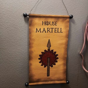 Hand Painted House Mormont Canvas Banner here We Stand Game of Thrones ...
