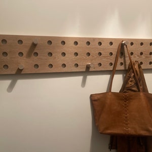 Modern Wall Rack Pegboard Solid Oak and Walnut Wood Coat Rack Wall ...