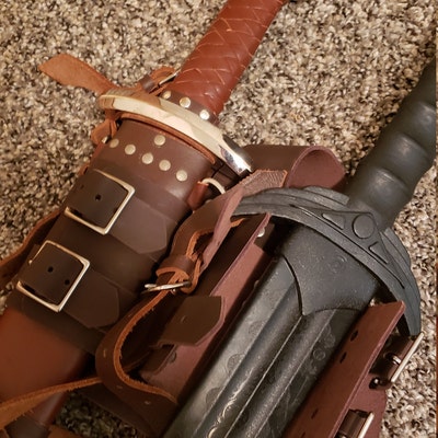 Witcher Luxury Double Back Scabbard for Metals or Latex Swords. Made of ...
