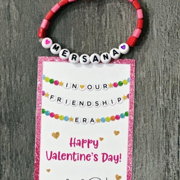 Friendship Bracelet Valentine Card, Valentine Classroom Exchange, Kid ...