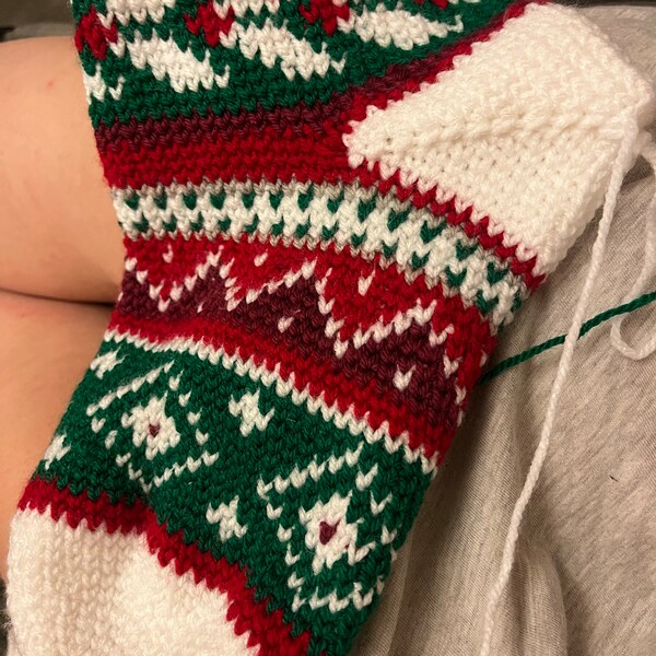 Holly Jolly Heirloom Stocking - Crochet Pattern Only - Crochet ...