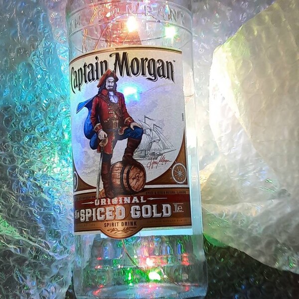 Captain Morgan Spiced Rum 1L Bottle Lamp | Warm / Bright LED Lights ...