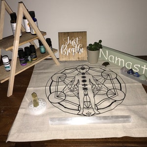 Energy Healing Metatron Grid Cloth Linen Cloth Distance Healing Reiki ...