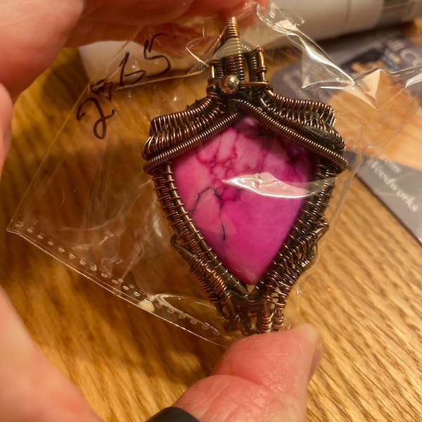 Red Flash Labradorite Gemstone Pendant Copper Wire Wrapped Pendant ...