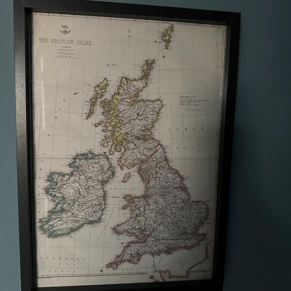 Vintage Historical Map of Britain, Vintage Historic Map Print of the ...