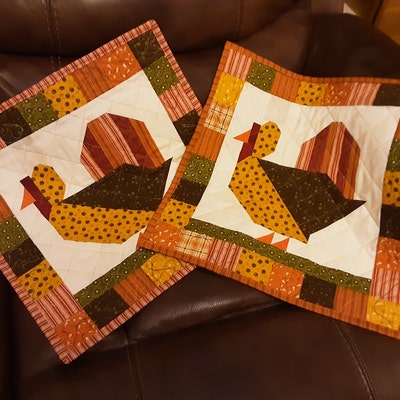 Patch Turkey Quilt Block Pattern make a 6 or 12 Block Digital Download ...