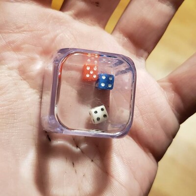 Triple D6 Three Small D6 in Large Clear D6 Die RPG Dice Tool Tabletop ...