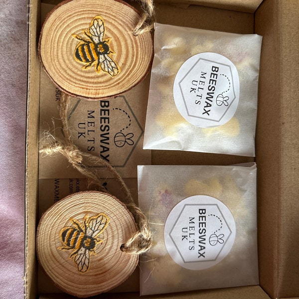 MINI Bee Gift Box, Beeswax Melts Beeswax Soap Gift Box, Bee Log Slice ...