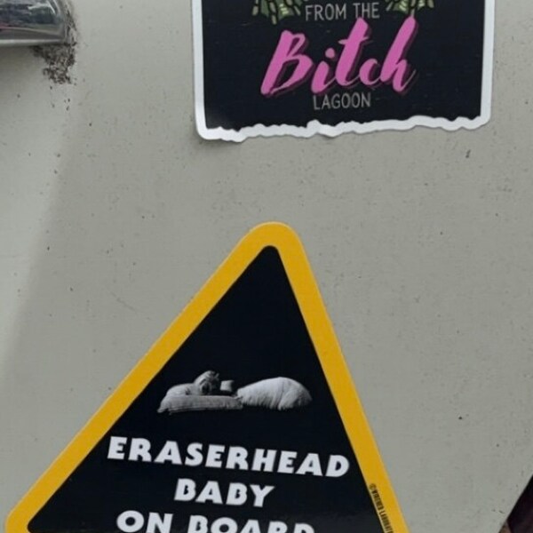 ERASERHEAD Baby on Board Sticker! 4" Vinyl Decal, Laminated for All ...