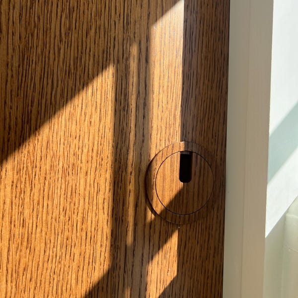 White Oak Wood Desk Cable Grommet: 2 1/4" or 2 1/2". 2 Piece Style Raw ...