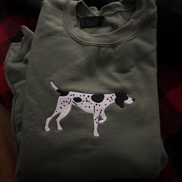 German Shorthaired Pointer Sweatshirt, Embroidered Black GSP Crewneck ...