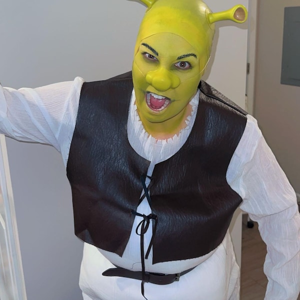 Shrek / Fiona Inspired Ogre Swamp Yellow Latex Bald Cap Unisex ...