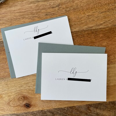 Personalized Stationery Set EXQUISITE SCRIPT MONOGRAM Monogrammed ...