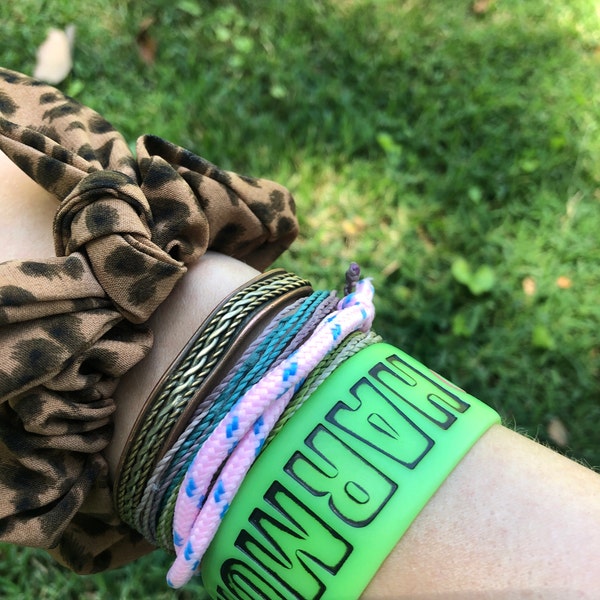 Vintage 90's Neon Color Woven Rope Adjustable Size Bracelets/friendship ...