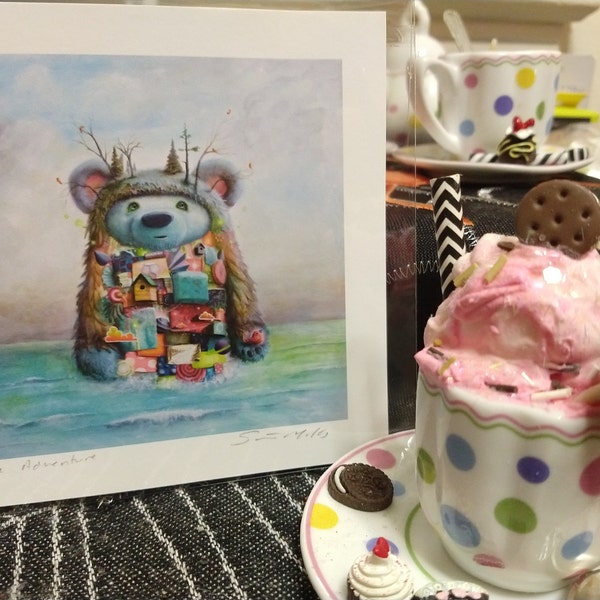Forest Bear - Pop Surrealism - Cottage Core - Woodland Creatures - New ...