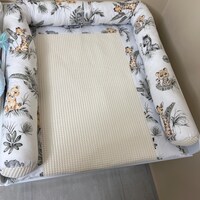 Beige Changing Mat in Fabric, Changing Pad With Accessory Baskets, Baby ...