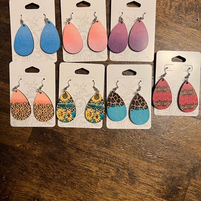 Western Teardrop Earrings PNG Sublimation Western Earring BUNDLE of 90 ...