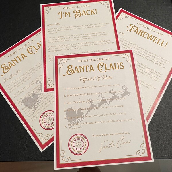 Elf Rules Printable Elf Mail Download Santa Letter Elf Arrival ...