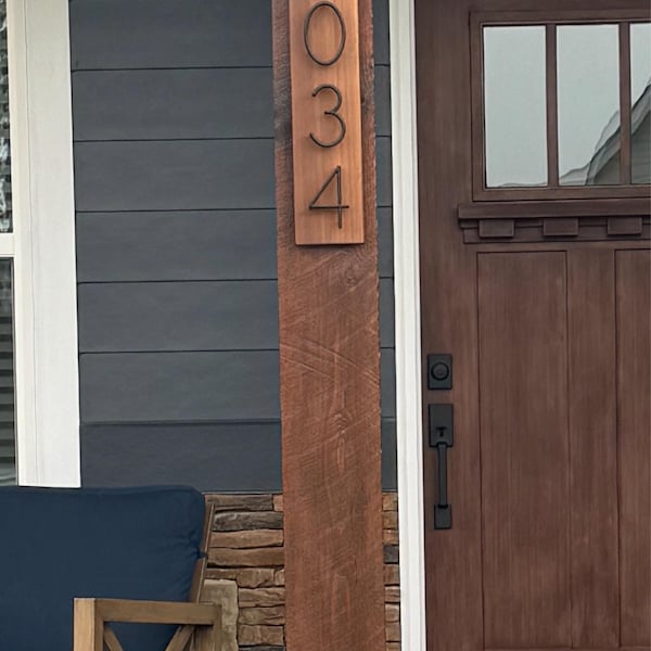 Gold House Number Sign, Vertical Address Plaque, New Home Gift ...