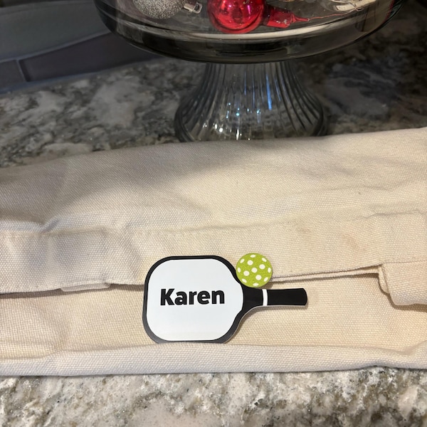 Personalized Pickleball Paddle Name Tag: Engraved Acrylic Bag Tag - Etsy