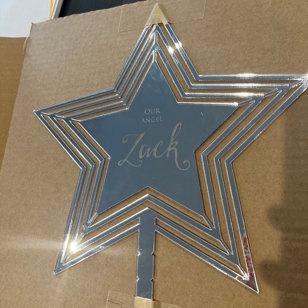 Personalised Memorial Star Christmas Tree Topper - Etsy
