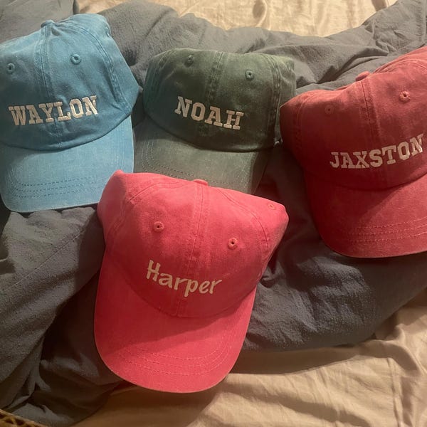 Monogrammed Hat, Embroidered Hat, Distressed Hat, Personalized Hat ...