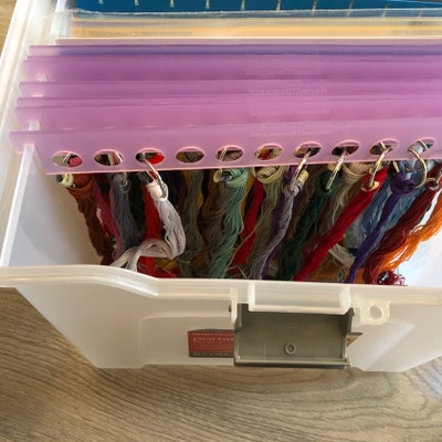 12 LARGE HOLE Hanging File Thread Organizer for DMC Embroidery and ...