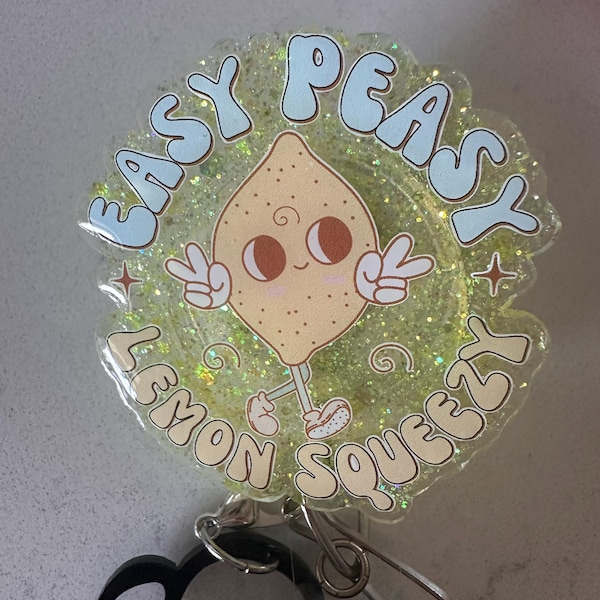 Easy Peasy Lemon Squeezy Nurse Badge Reel, Nurse Badge Reel, Cute Badge ...