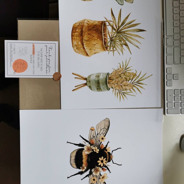 Bee Happy Print - Bee Kind, Bee Yourself, Bee-you-tiful, Nature Print ...