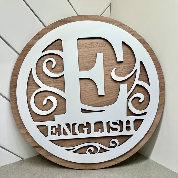 Modern Round Monogram - SVG File Download - Sized for Glowforge ...