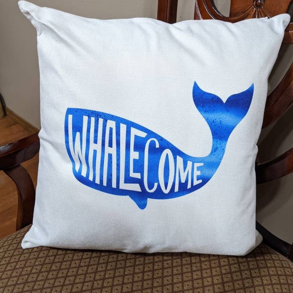 Whalecome - Whale - Beach House Sign - Nautical Sign - Funny Sign ...