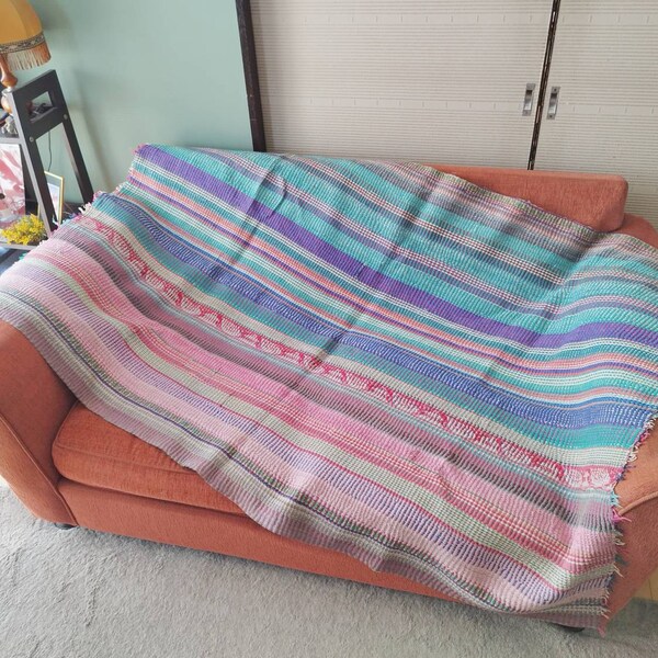 5x7ft Indian Dari Rug Handmade Rug Cotton Rug Area Rug Turkish Floor ...