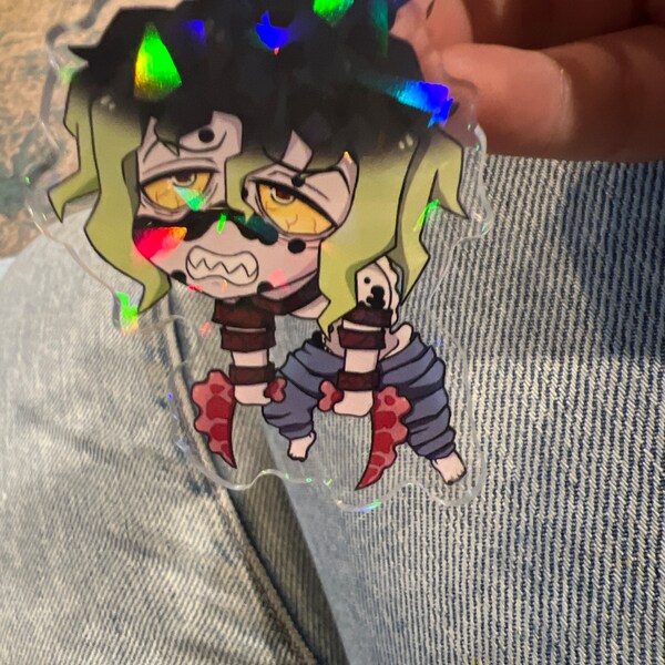 Gyutaro Acrylic Holographic Keychain - Etsy