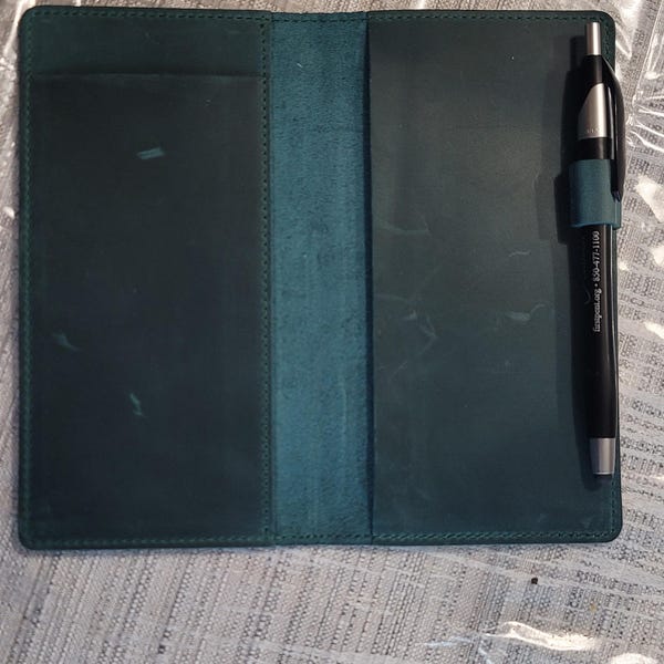 Personalized Leather Journal Field Notes Cover With Pen Holder and Card ...