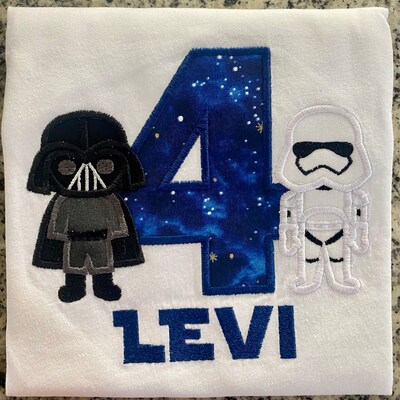 Space Wars Birthday Shirt, Applique Robot Shirt, Space Robot Shirt ...