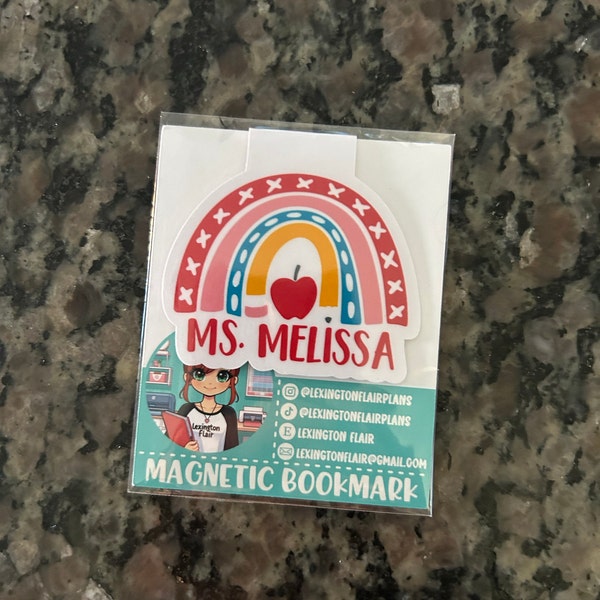 Magnetic Bookmark - School Pencil or Crayon With Custom NAME - Etsy