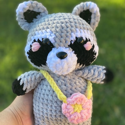 Crochet Pattern Chocho the Raccoon Cute Soft Toy - Etsy