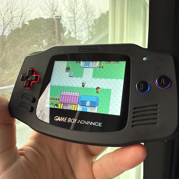 Custom Gameboy Advance - Team Rocket Edition, IPS Backlit Screen, RGB ...