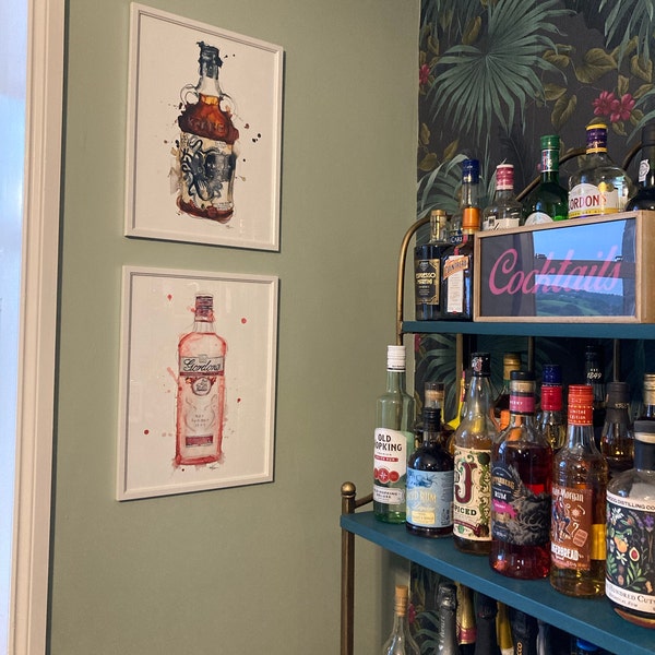 Captain Morgan Rum Bottle Wall Art Print - Etsy
