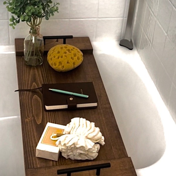 Bath Tray for Tub / Rustic Home Decor, Wood Bathtub Caddy Tray, Bath ...