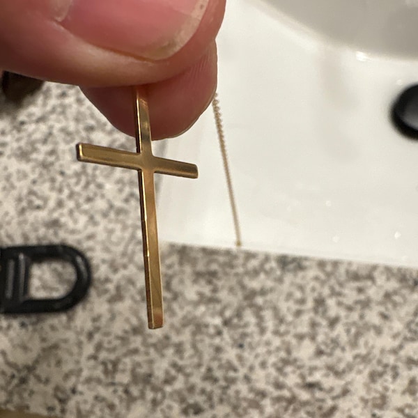 Elegant Cross Necklace- 14K Gold Filled, Long Large Skinny Cross ...