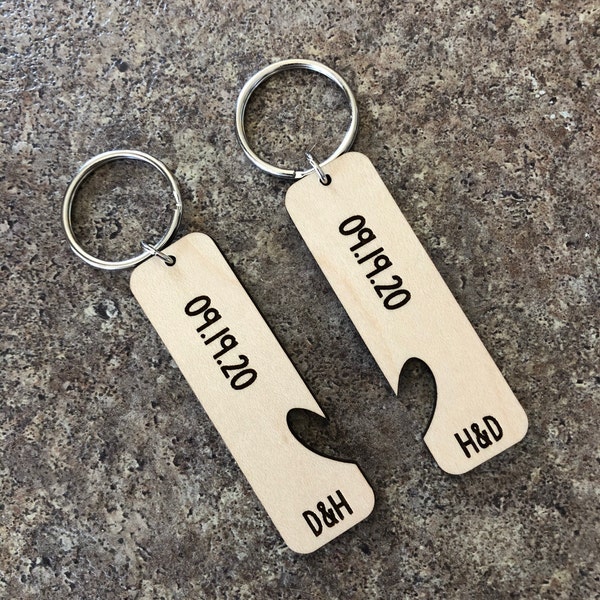 Personalized Couple Keychains, Set of Two Keychains for Couples ...