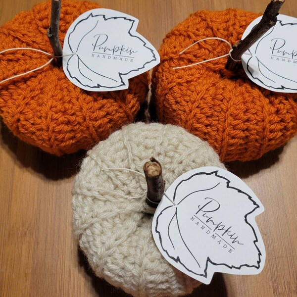 PRINTABLE Pumpkin Tags - 3 Sizes - Downloadable PDF - Pumpkin Leaf Tag ...