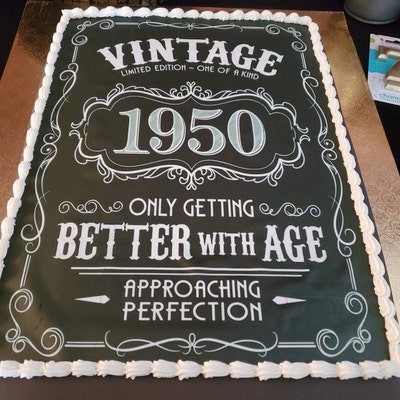 1950 Birthday Sign, Better With Age Vintage Birthday Poster, Whiskey ...